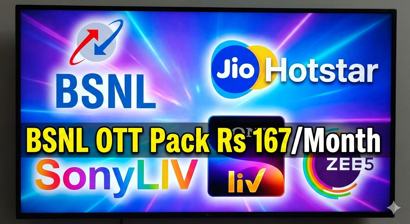 BSNL Rs 167/Mo OTT Plan: Free JioHotstar, SonyLIV & Zee5 - Bigsansar